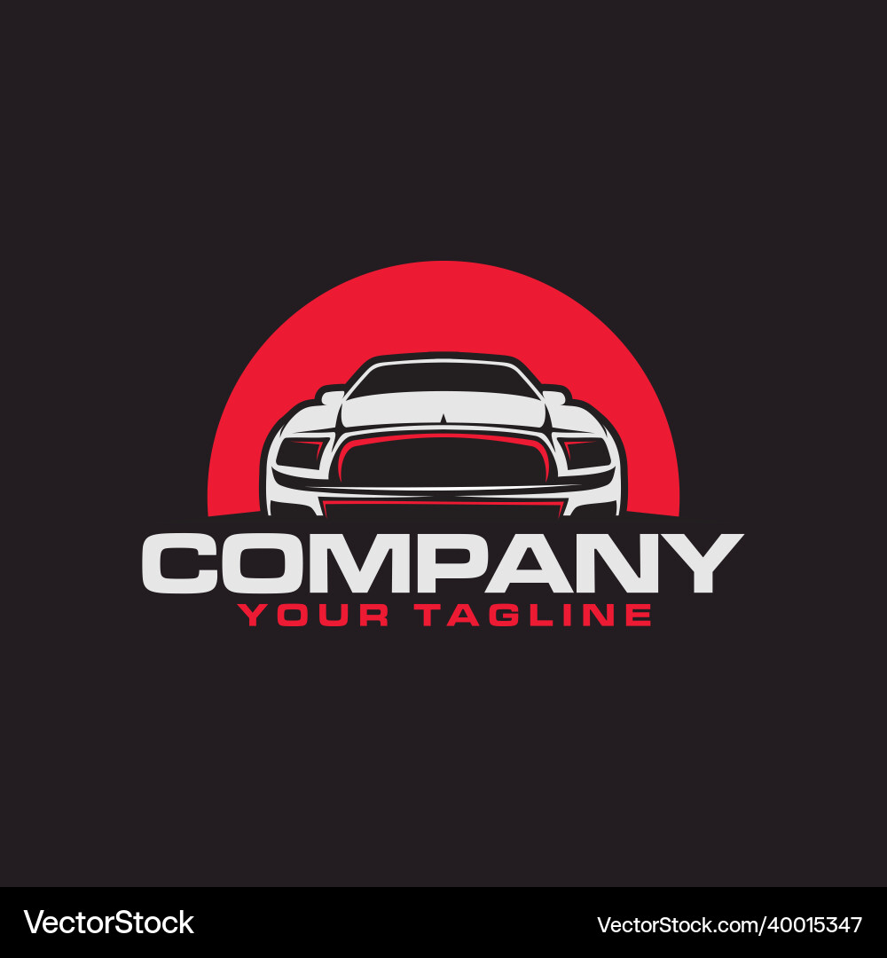 Car logo with black background Royalty Free Vector Image