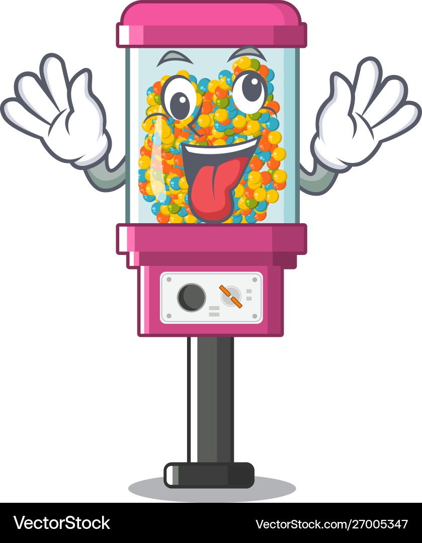 Crazy candy vending machine on cartoon Royalty Free Vector