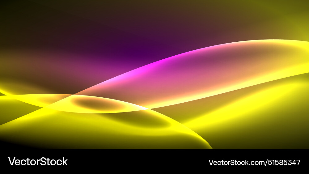 Dynamic waves in ethereal glow of neon lights Vector Image