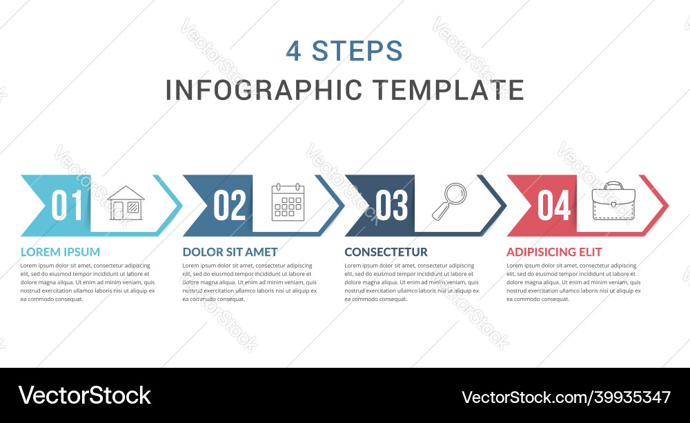 Four steps infographic template Royalty Free Vector Image