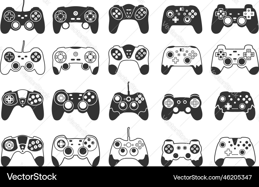 Game controller silhouette svg Royalty Free Vector Image