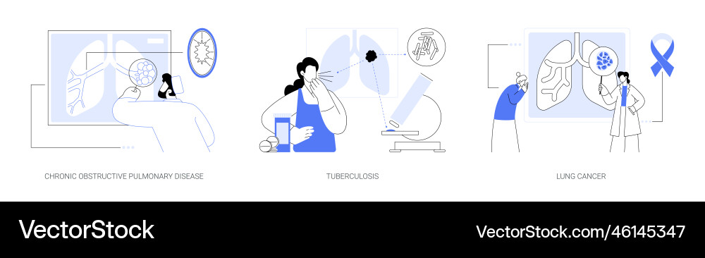 Lung issues abstract concept Royalty Free Vector Image