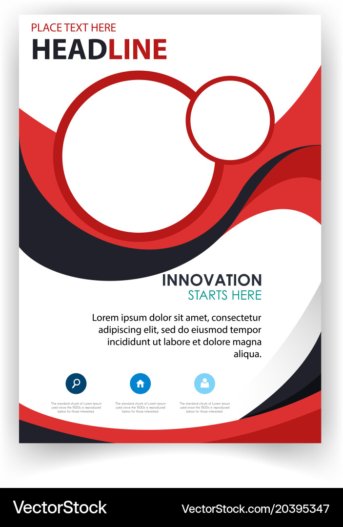 Modern Red Circle Poster Template Royalty Free Vector Image