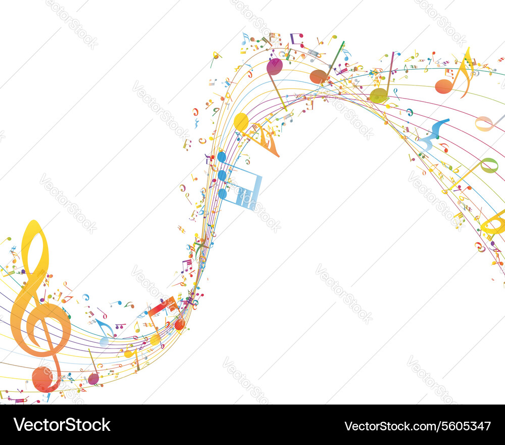Notes music color Royalty Free Vector Image - VectorStock