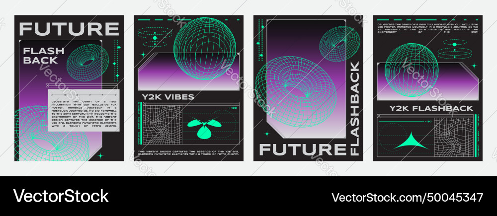 Poster design layout in y2k trendy retro style Vector Image