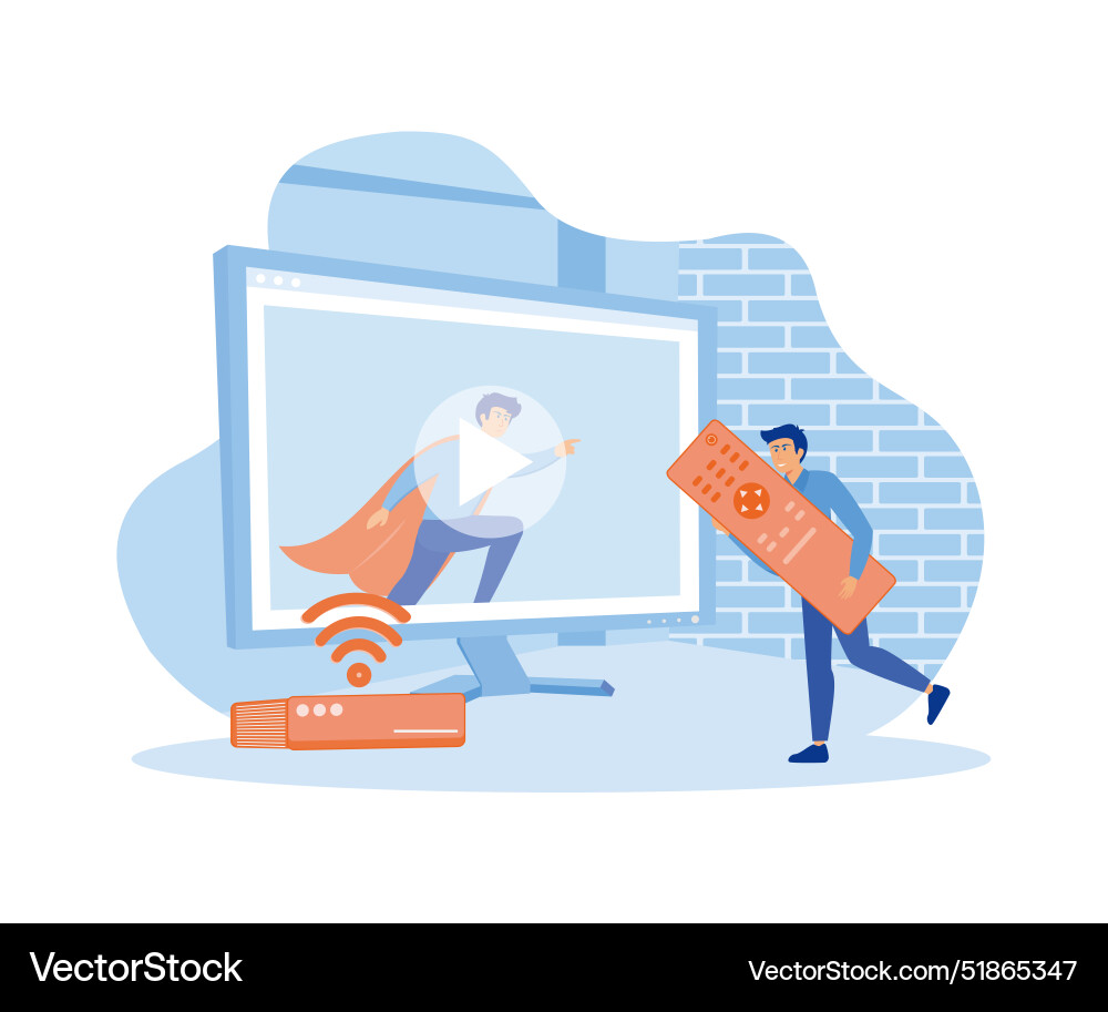 Smart tv content applications network connected Vector Image