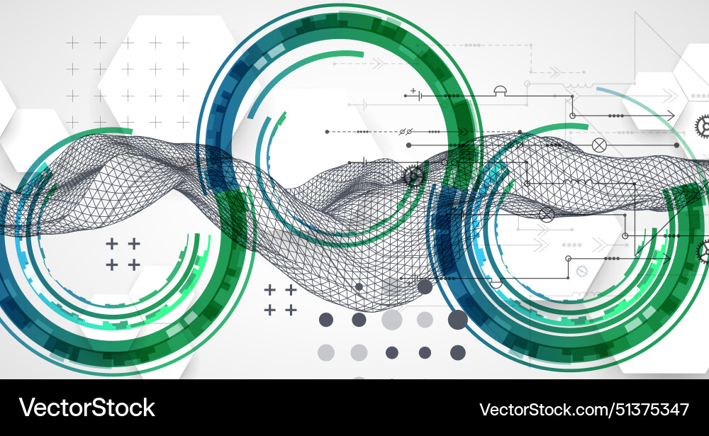 Wireframe concept abstract technology futuristic Vector Image