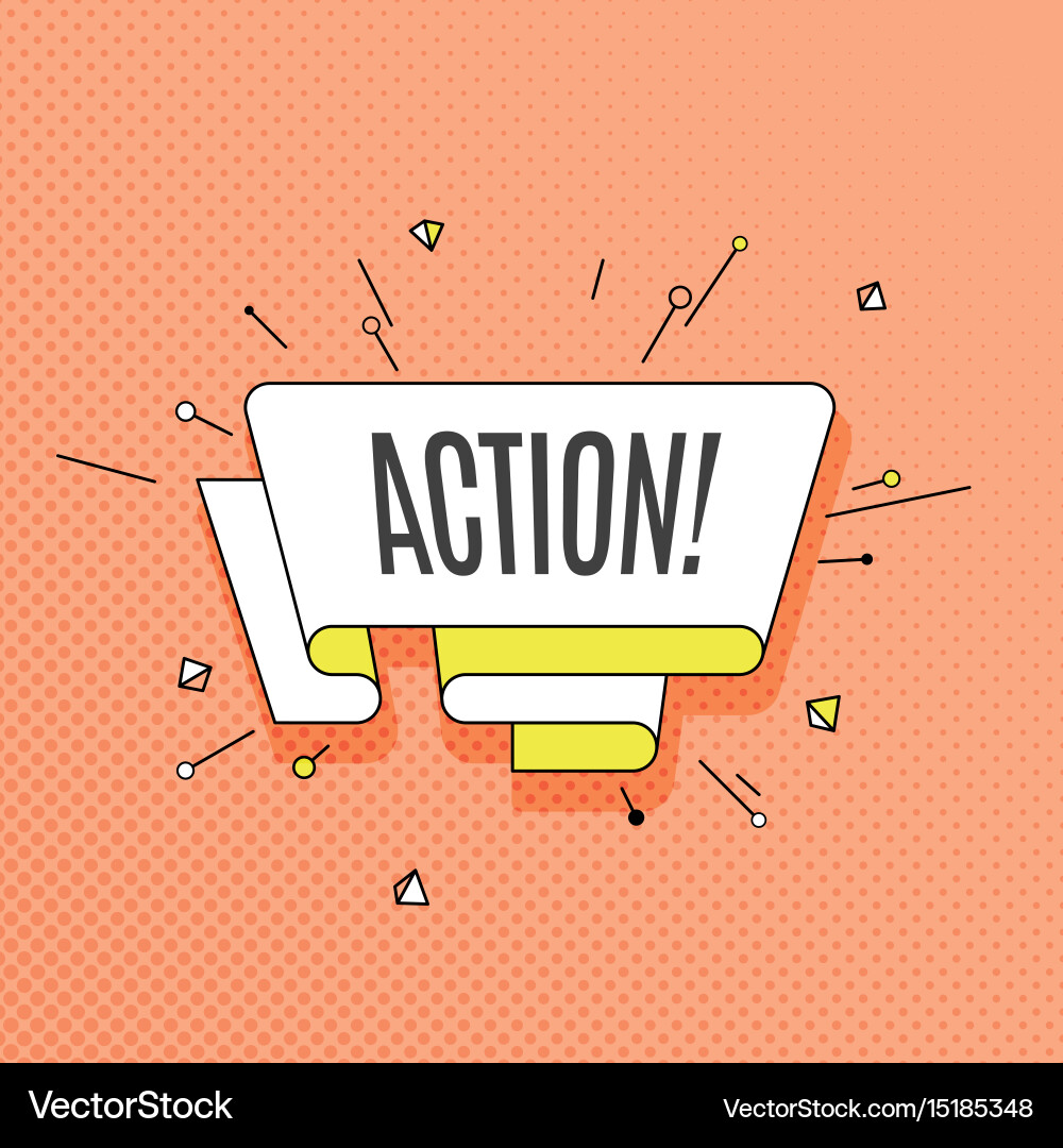 Action retro design element in pop art style Vector Image
