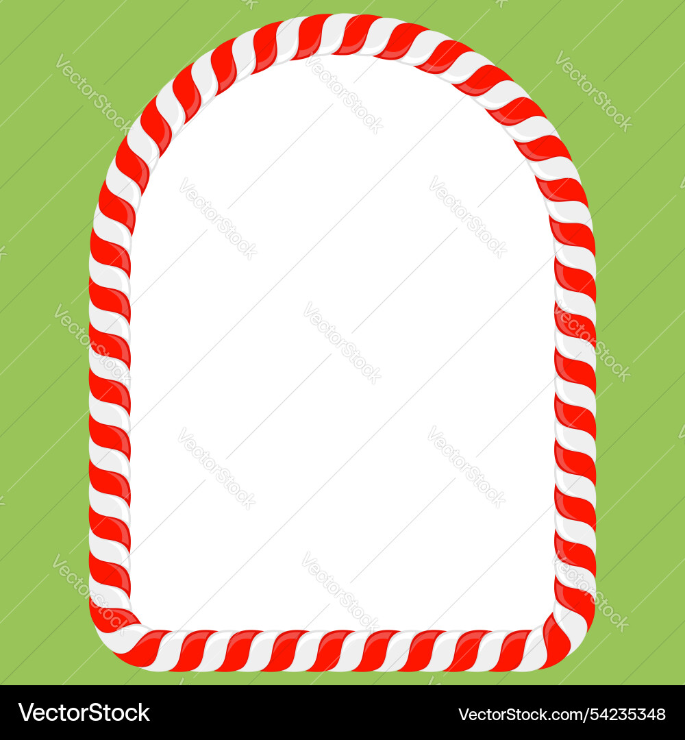 Christmas candy cane frame with red and white Vector Image