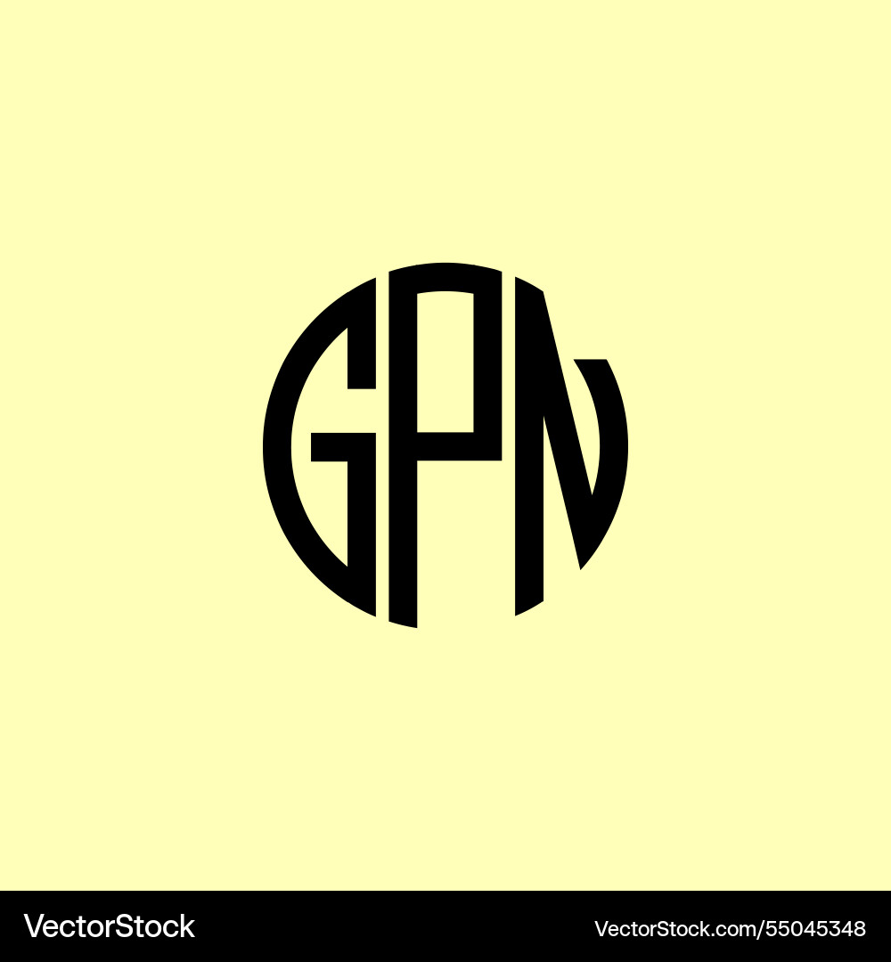 Creative rounded initial letters gpn logo Vector Image