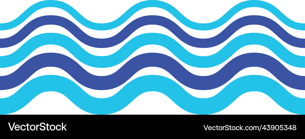 Decorative wave pattern blue stylized water Vector Image