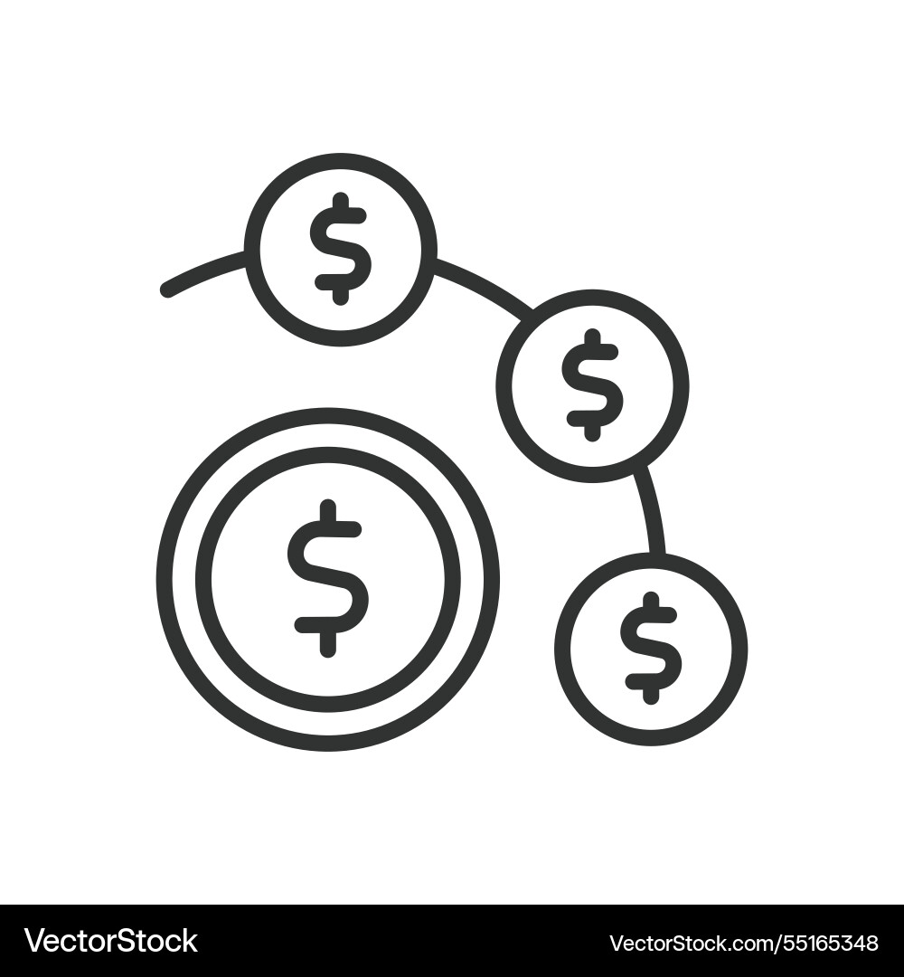 Hedge fund icon in line design Royalty Free Vector Image