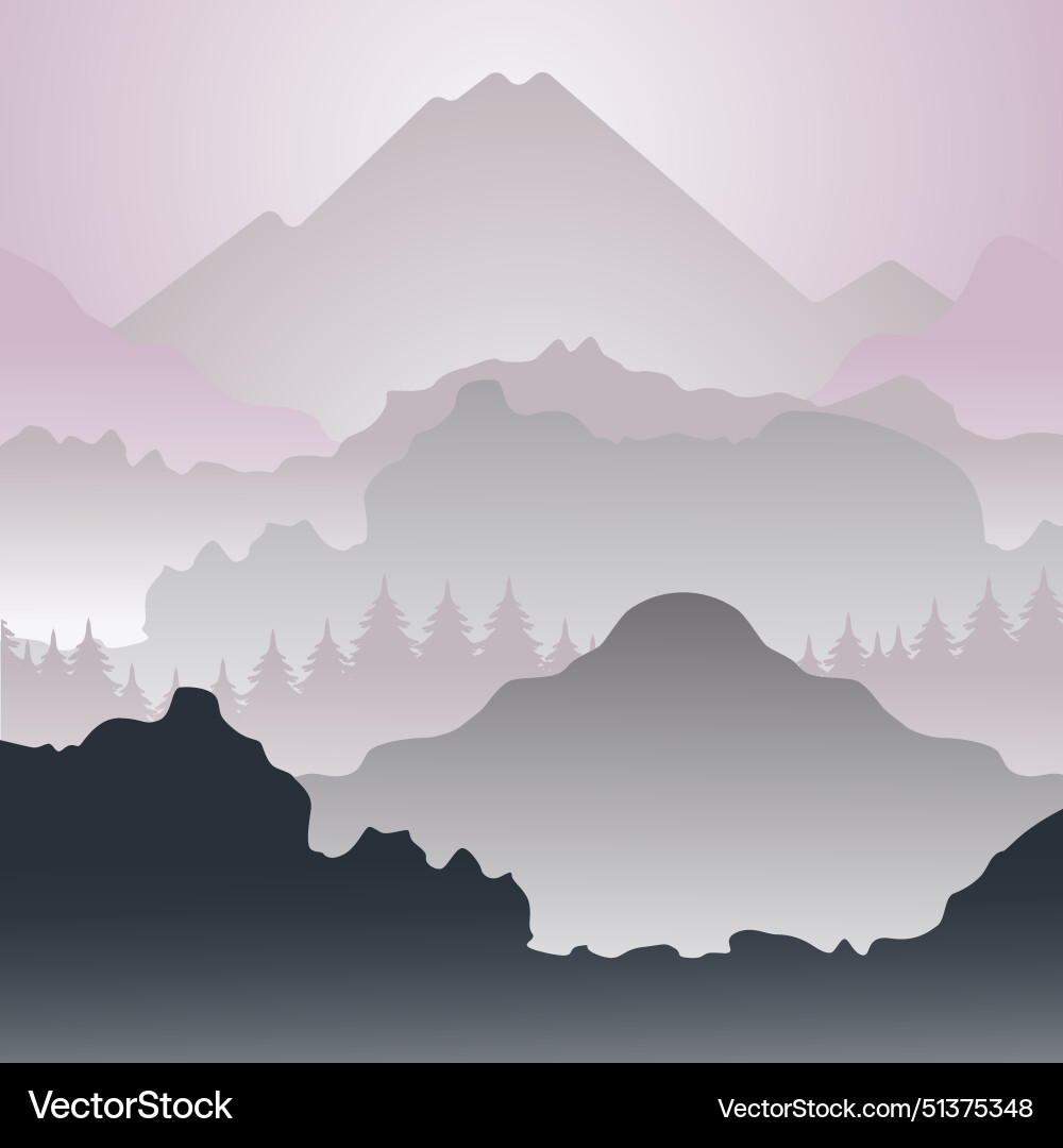 Mountain landscape panoramic Royalty Free Vector Image
