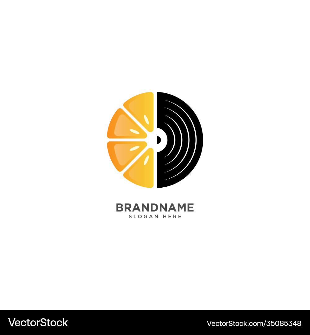 Music and fruit logo design Royalty Free Vector Image