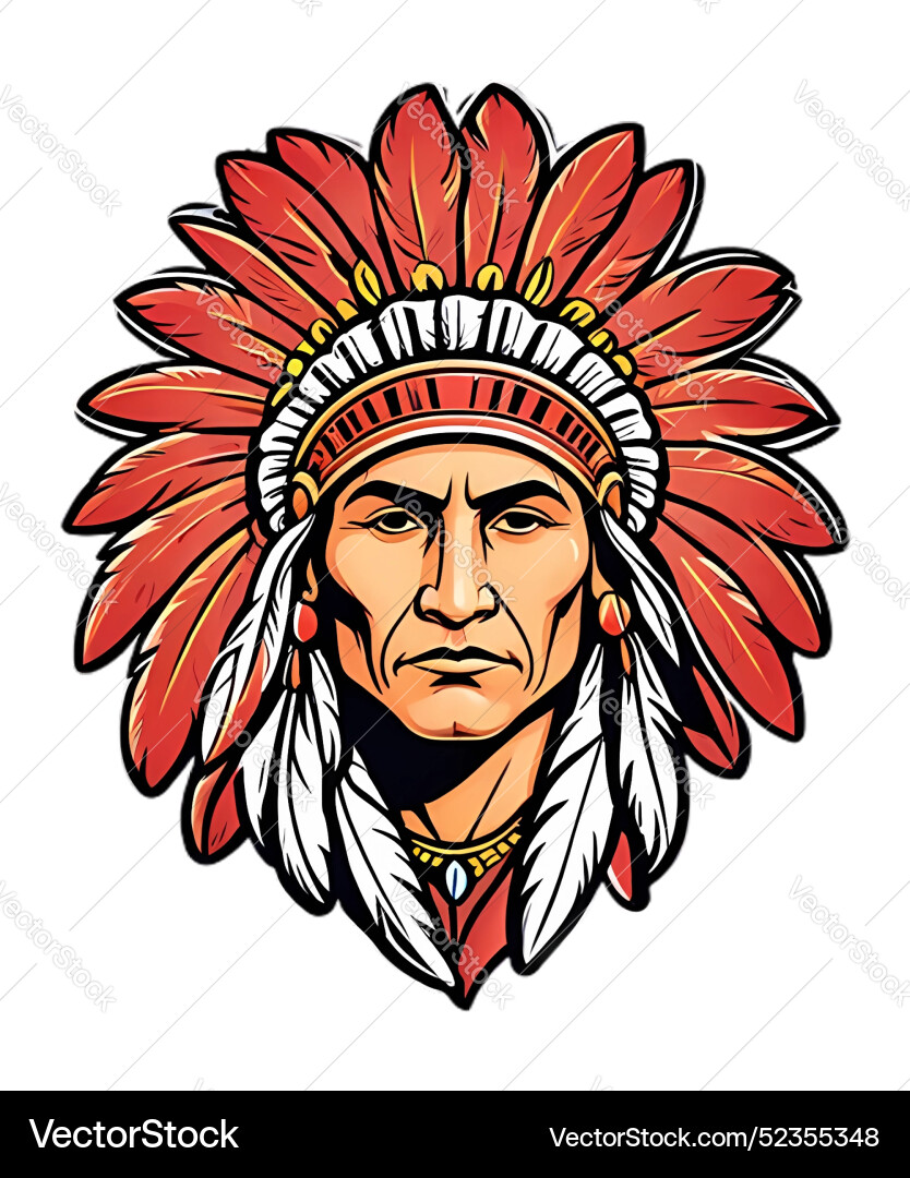 Native american chief Royalty Free Vector Image