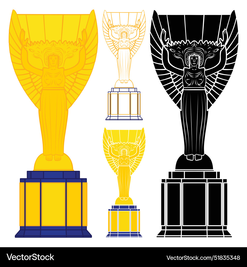 Old football trophy only Royalty Free Vector Image