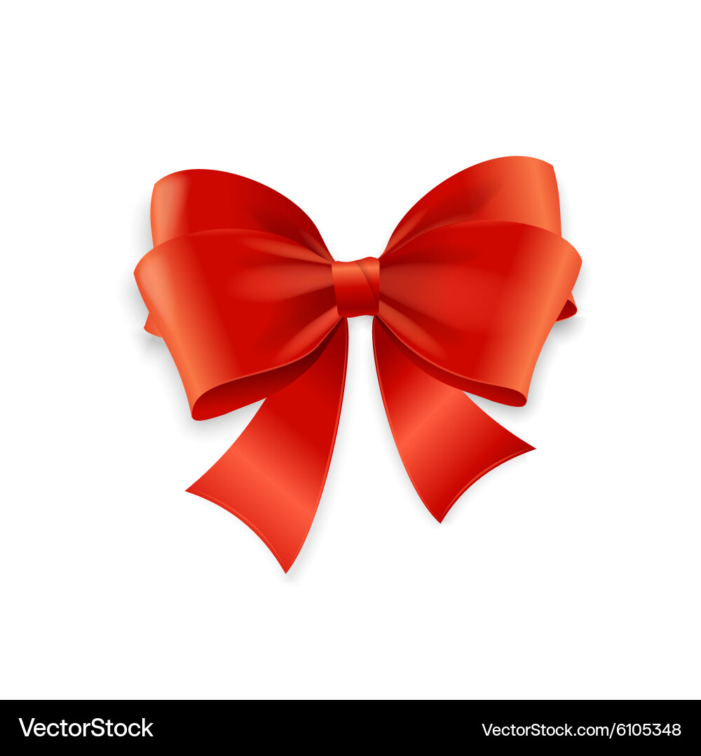Red bow Royalty Free Vector Image - VectorStock