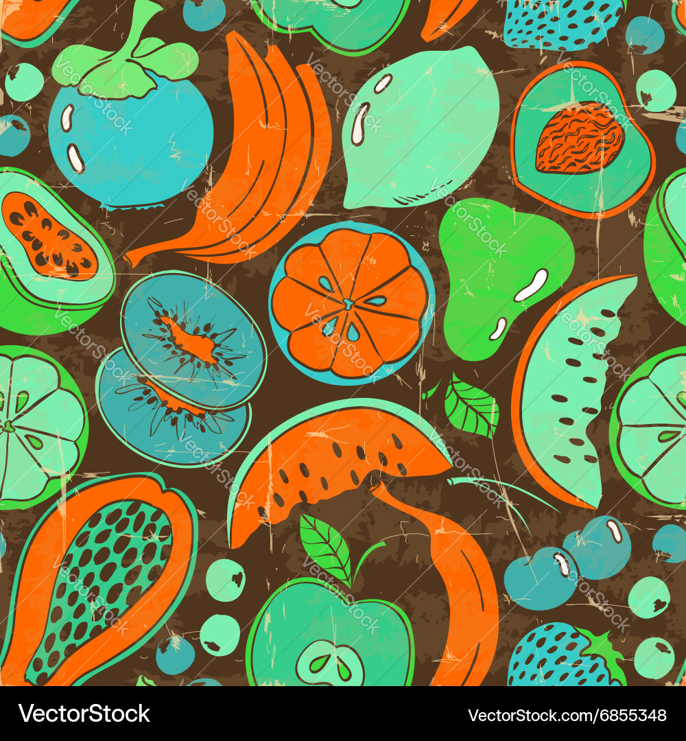 Retro Fruit Pattern Royalty Free Vector Image - VectorStock