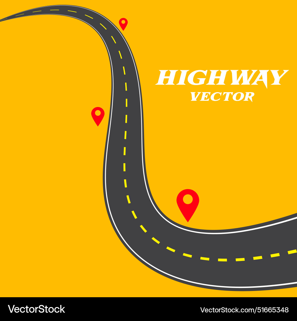 Roads in perspective bended pathway road Vector Image