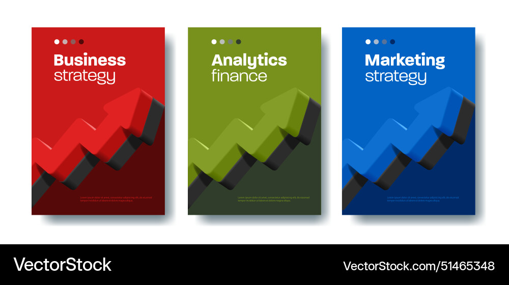 Set of web banners for business strategy Vector Image