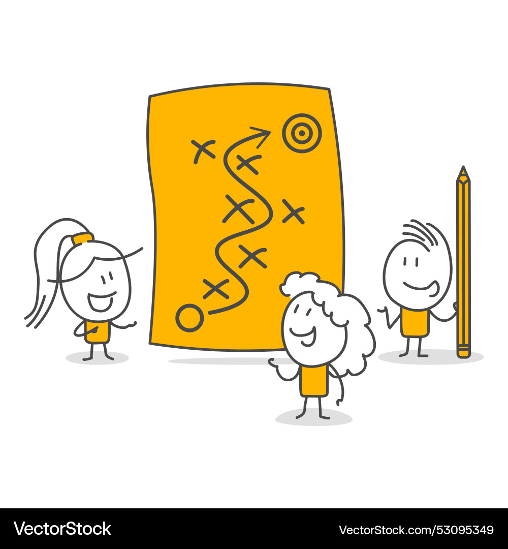Business teams planning tactic chart for success Vector Image