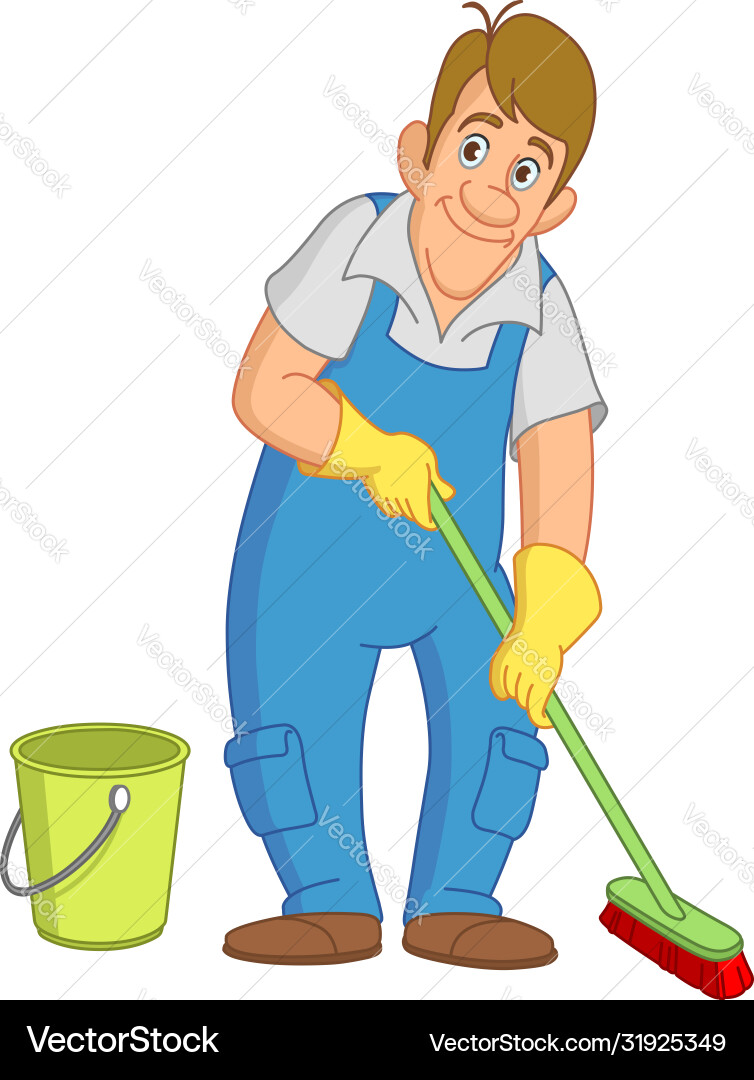 Cleaner man Royalty Free Vector Image - VectorStock