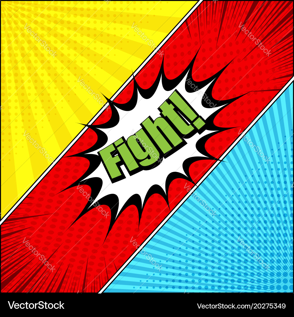 Comic fight bright template Royalty Free Vector Image