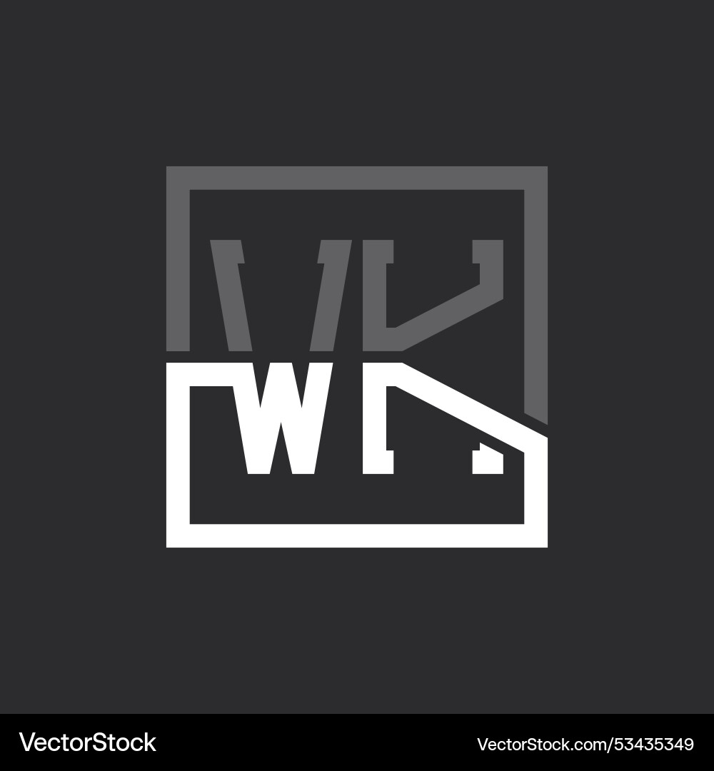 Creative modern minimalist wk letter logo design Vector Image