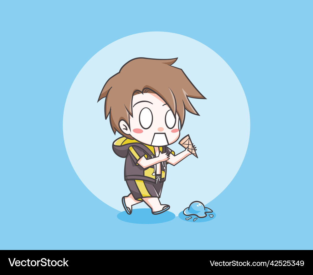 Cute Summer Boy Cartoon Royalty Free Vector Image
