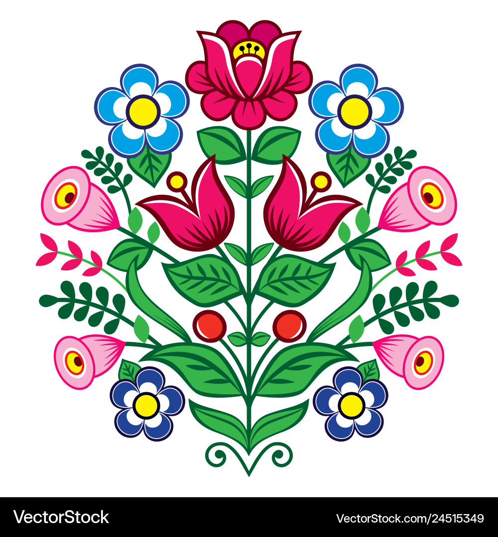 Floral cute pattern from poland folk art Vector Image