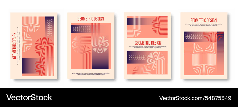 Geometric posters set minimalistic abstract Vector Image