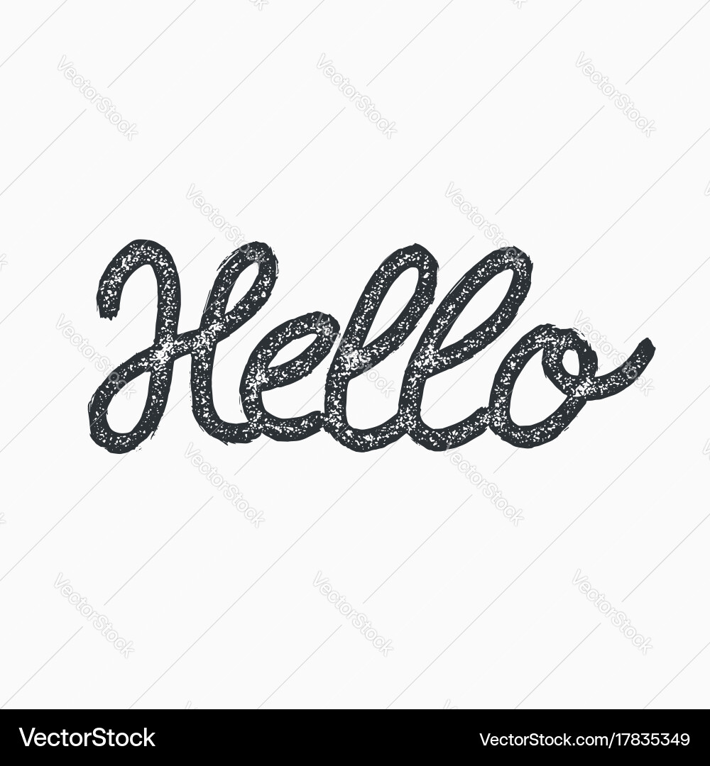 Hello word calligraphy design stamp style Vector Image