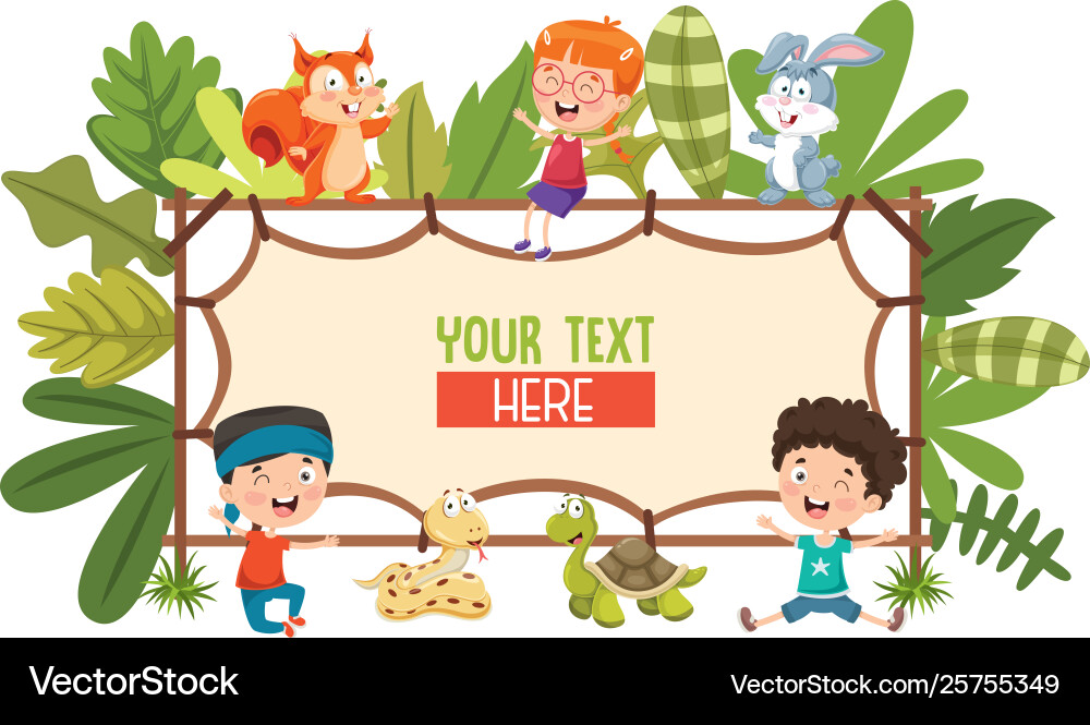 Kids and animals Royalty Free Vector Image - VectorStock