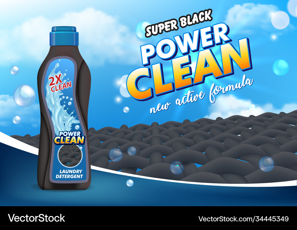 Liquid laundry detergent advertising poster Vector Image