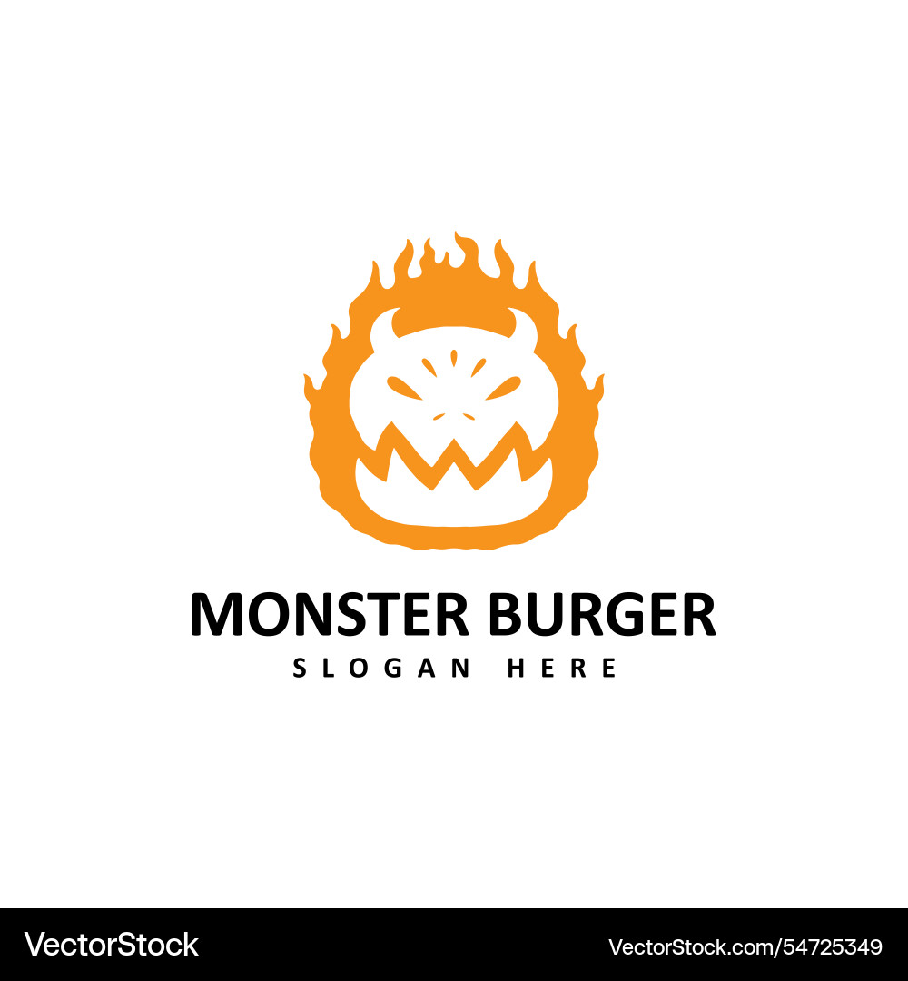Monster burger logo Royalty Free Vector Image - VectorStock