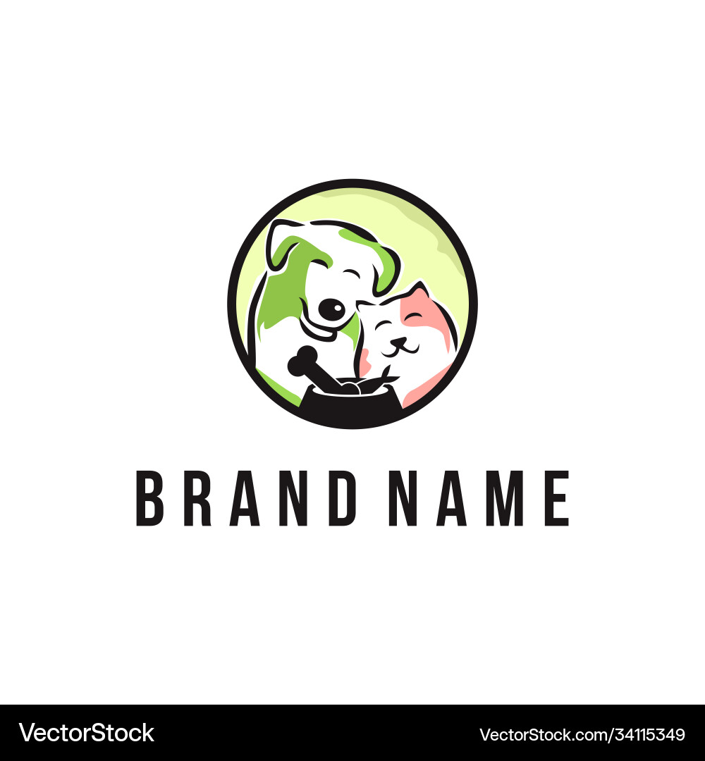 Pet food logo design image Royalty Free Vector Image