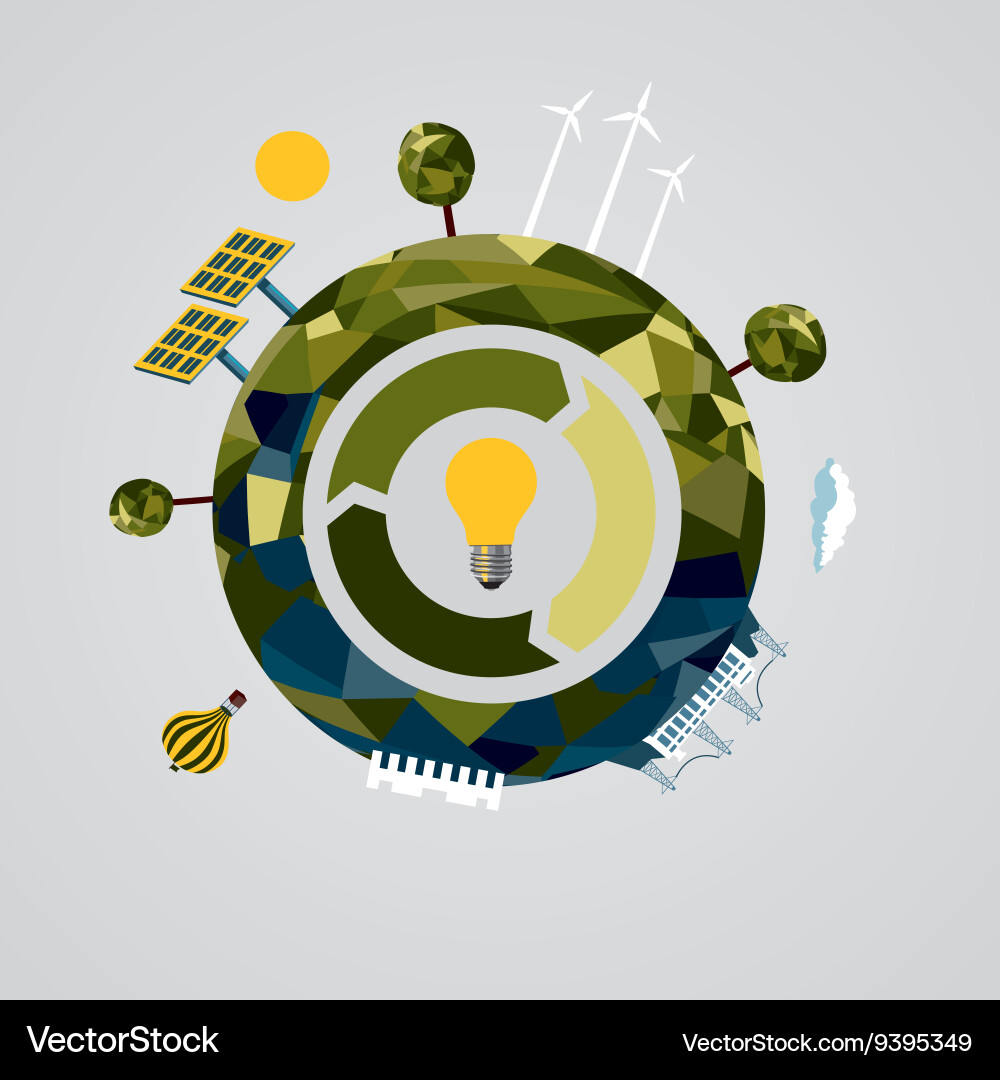 Renewable power concept alternative energy Vector Image