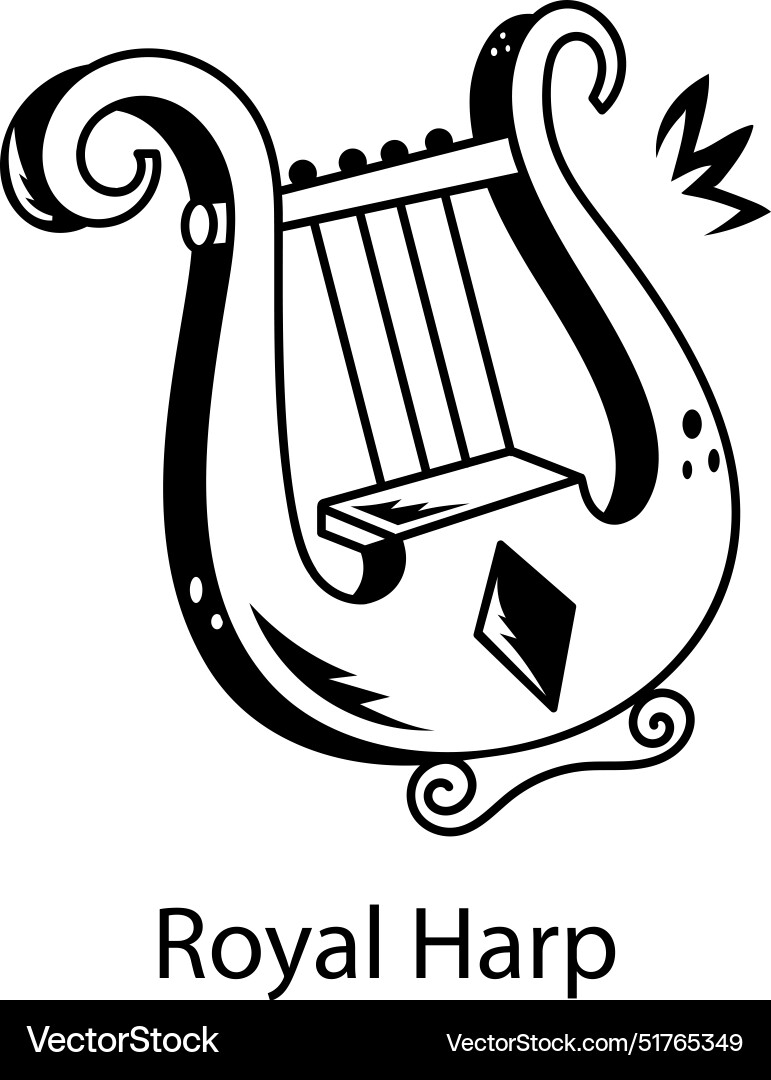 Royal harp Royalty Free Vector Image - VectorStock