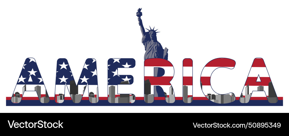 Sticker america symbol Royalty Free Vector Image