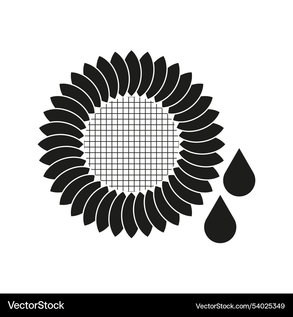 Sunflower oil icon black graphic Royalty Free Vector Image