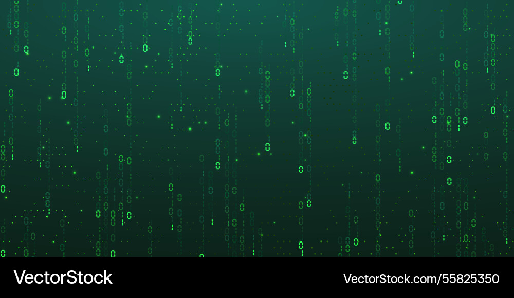 Abstract falling digits digital code rain Vector Image