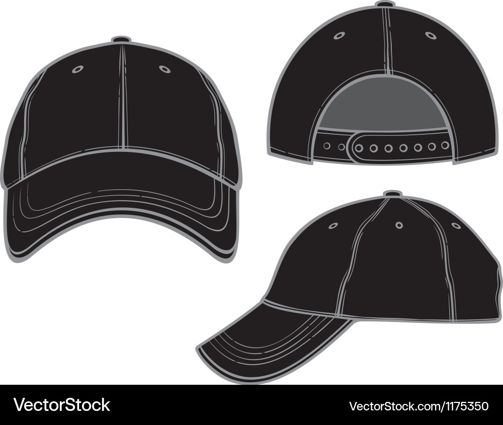 Black Baseball Cap - Simple Style Royalty Free Vector Image