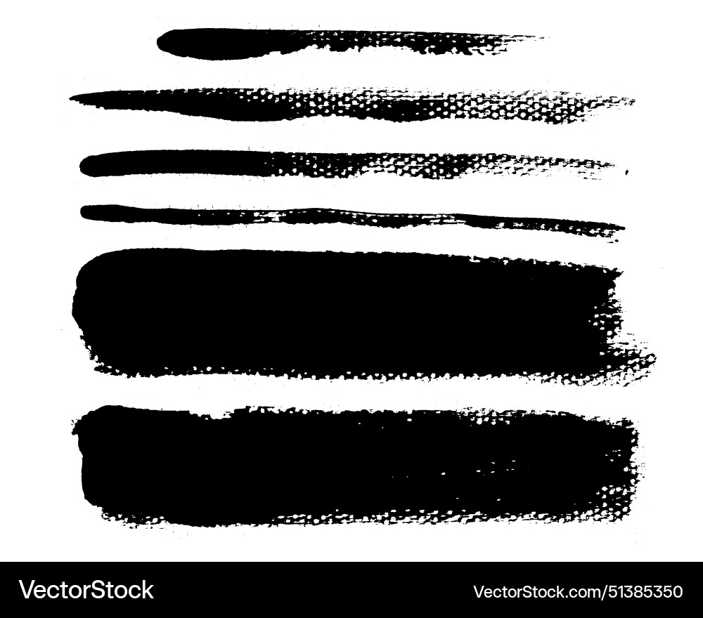 Brush strokes set of text boxes Royalty Free Vector Image