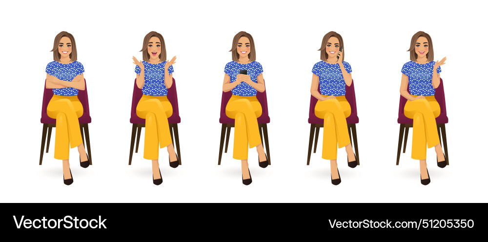 Business woman sitting Royalty Free Vector Image