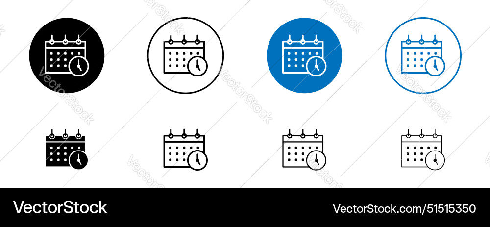 Calendar clock icon Royalty Free Vector Image - VectorStock