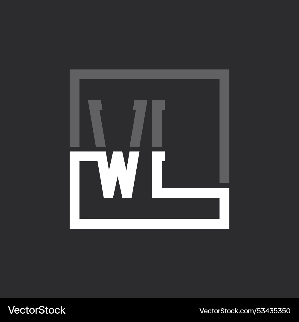 Creative modern minimalist wl letter logo design Vector Image