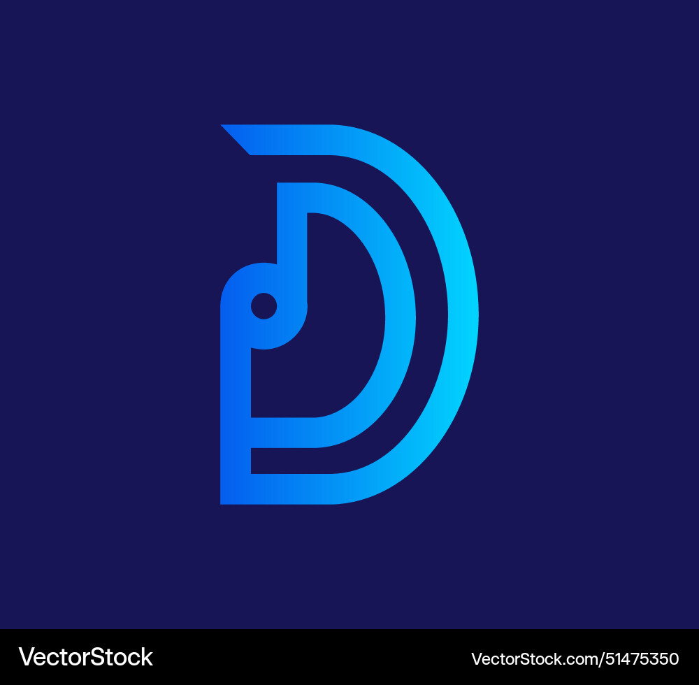 D letter tech logo Royalty Free Vector Image - VectorStock