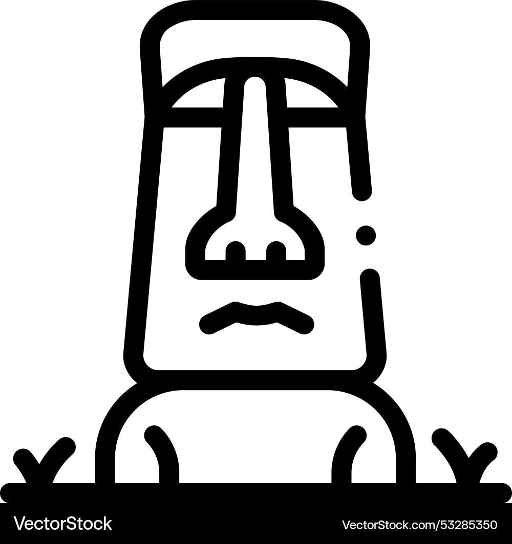 Easter island icon thin linear style design Vector Image