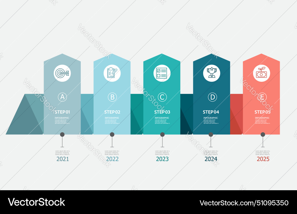 Growth graph infographics timeline business Vector Image