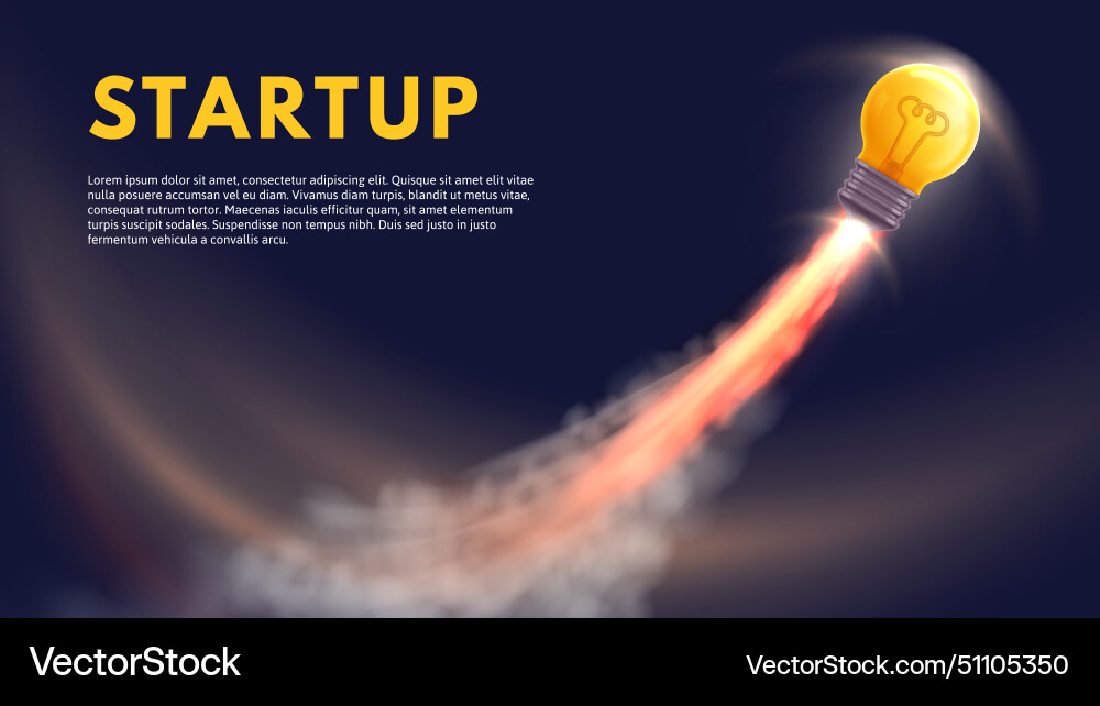 Launch idea run startup business rocket boost Vector Image